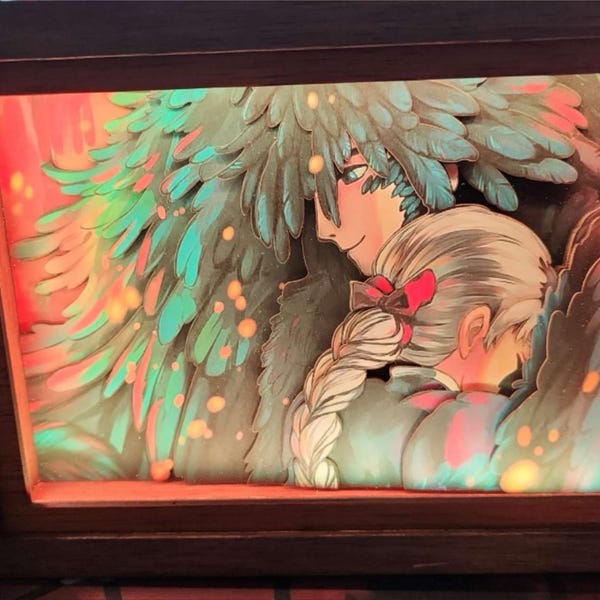 Sophie and Howl Castle Anime Night Light, Shadow Box, Anime Lightbox ...