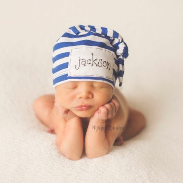 BABY BLUE: Newborn Hat, Personalized Baby Hat, Name Hat, Personalized ...