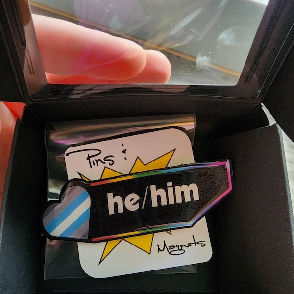 Personalized Pronouns Name Tag | Custom LGBTQ Pride Identity and ...