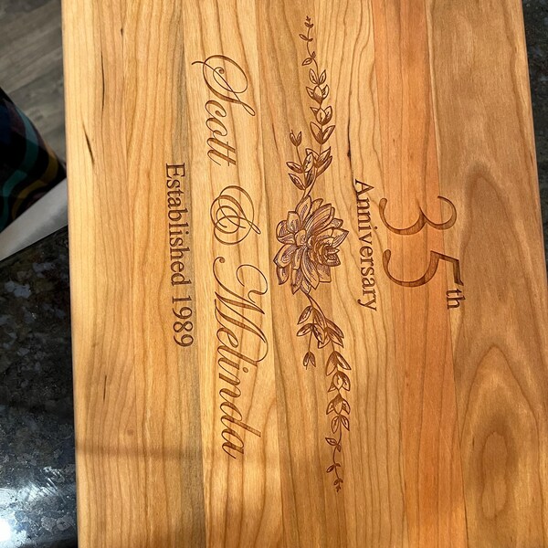35th Anniversary Cutting Board, Anniversary Gift for Parents ...