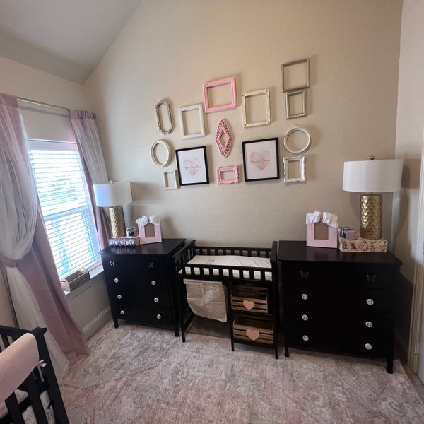 Distressed Soft Pink Frame With Silky White Jeweled Bow Available in ...