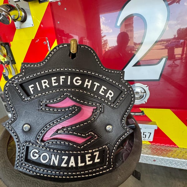 Custom Leather Fire Helmet Shield - Handcrafted Firefighter Helmet ...