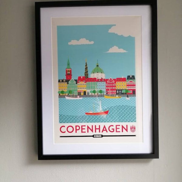Copenhagen Print - Denmark Poster | Travel Poster - Etsy