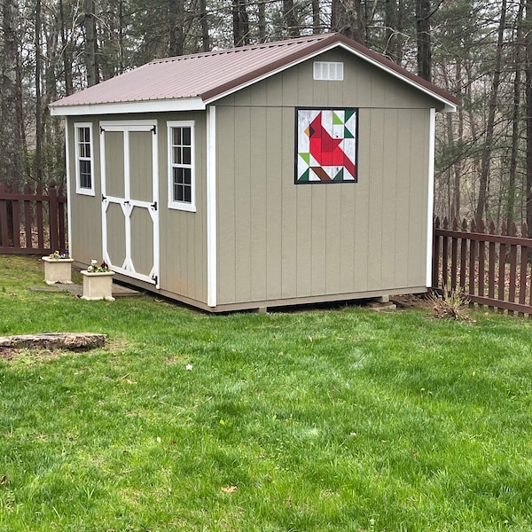 Cardinal Barn Quilt With Wood Effect, Large, Medium, Small, Vinyl on ...