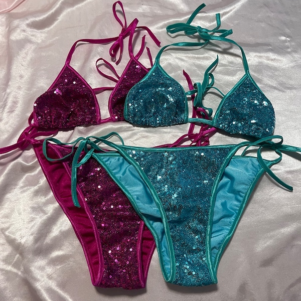 Sequin, Sparkly, Bling, Party Bikini. Unique, Made to Order Swimwear - Etsy
