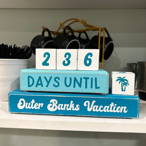 Beach Vacation Countdown, Beach Vacation Countdown Blocks, Custom ...