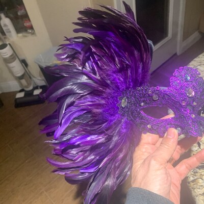 Couples Masquerade Ball Party Purple Brocade Lace Mask Mask - Etsy