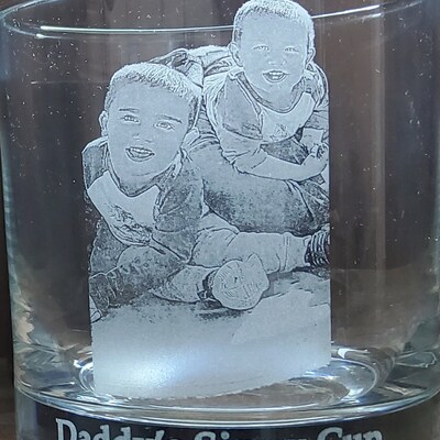 Etched Rocks Glasses whiskey Glass, Picture on Glass, Family Photo ...