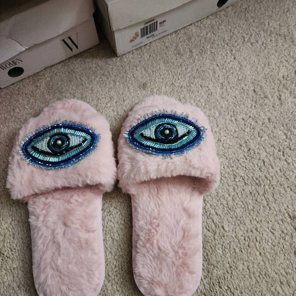 Evil Eye Custom Slippers: Open Toe Protective Slippers - Etsy
