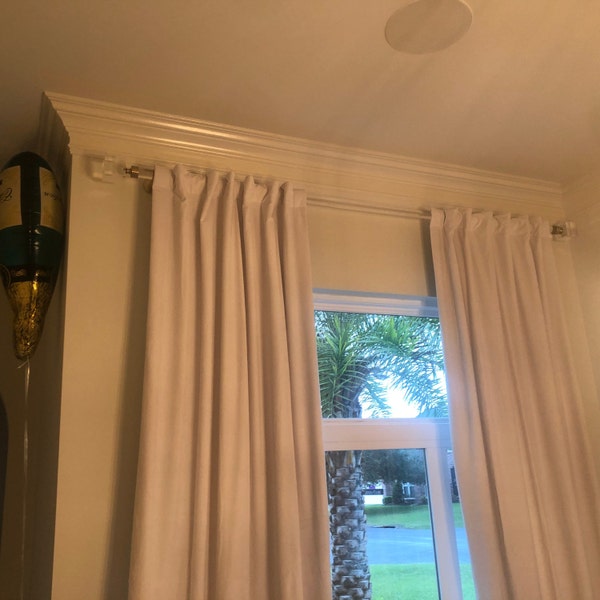 Lucite Curtain Rod CUSTOM CUT Round Acrylic Curtain Rod Clear 1.5 ...