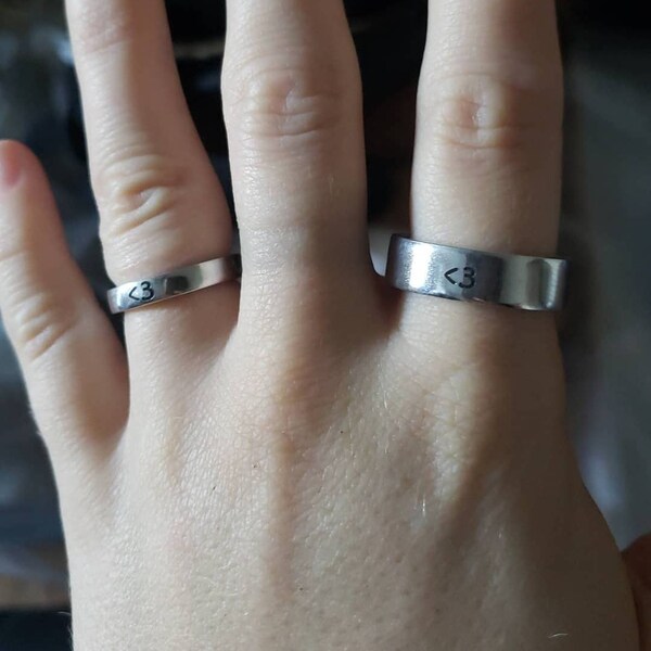 Couple Ring Set, Matching Ring Set, Ring for Boyfriend, Girlfriend Gift ...