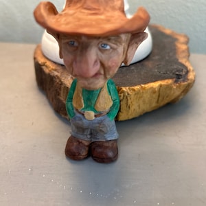 Wood Carving Figure of Hillbilly With Tall Funny Hat Hillbilly Farmer ...