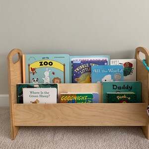 Kids Bookshelf Wooden Toddler Bookcase, Children Toy Shelf, Montessori ...