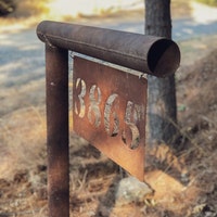Address Sign XL Yard Address Sign Rusted Adjacent Sided Custom Address ...