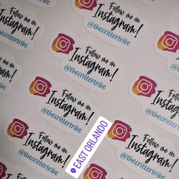 Custom Instagram Handle Sticker | Follow Me on Instagram Label for ...