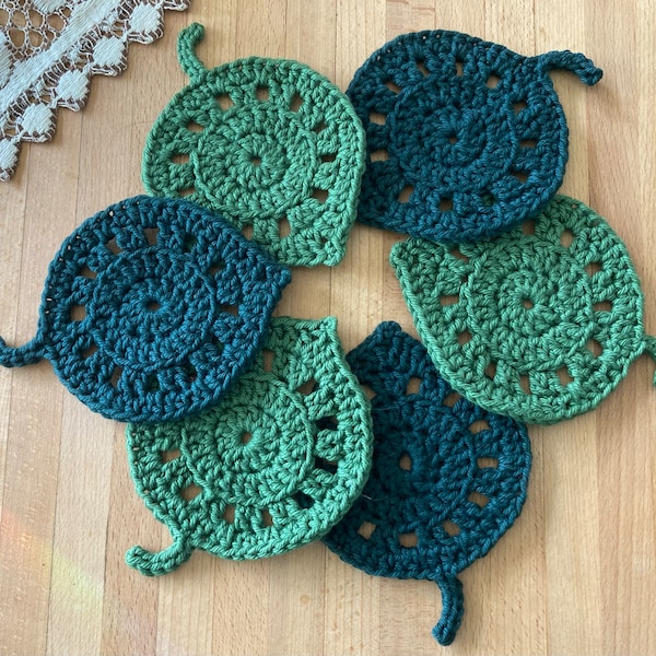 Crochet Leaf Coaster PATTERN, Leaf Coasters, Fall Leaves Crochet ...