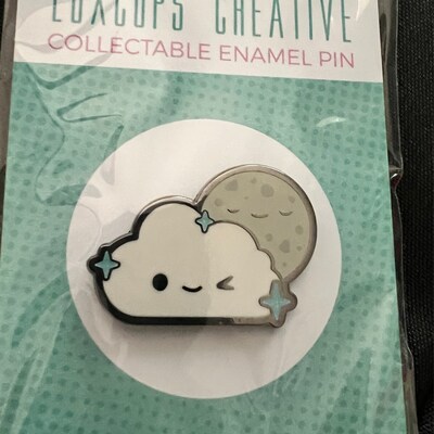 Sparkle Cloud Pin Happy Cloud Hard Enamel Pin Kawaii Lapel Pin Cumulus ...