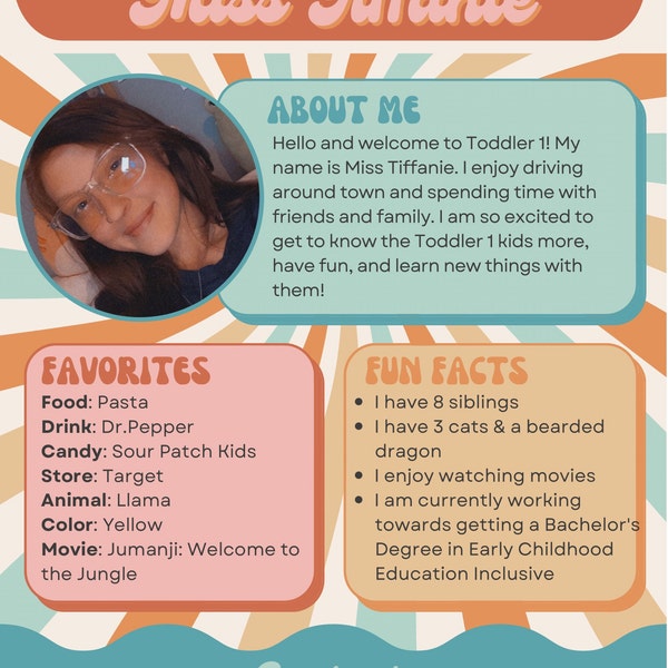 Meet the Teacher Classroom Printable Template, Groovy Teacher ...