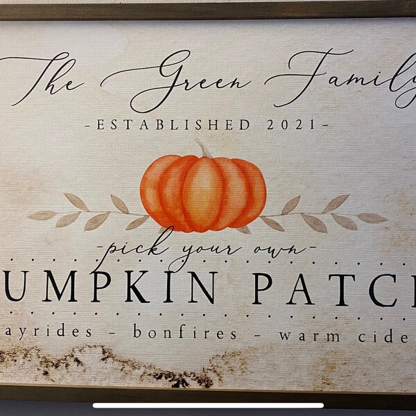 Pumpkin Patch Sign | Personalized Fall Family Farm Pumpkin Sign - Etsy ...