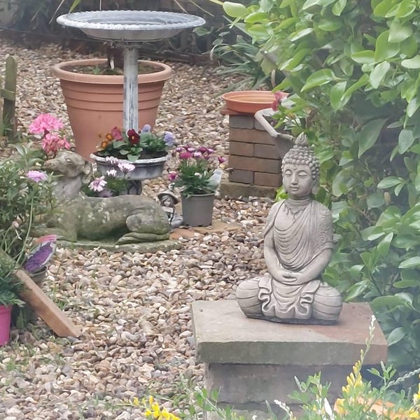 Pair of Stone Gnome Statues | Outdoor Dwarf Sprite Decoration Garden ...