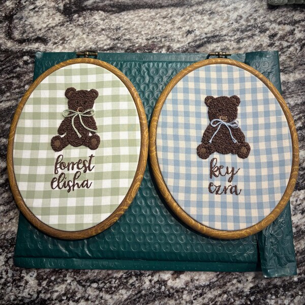 Baby Name Embroidery Hoop / Hand Embroidery / Custom Baby Gift / Birth ...