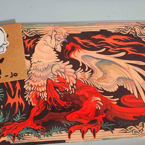 Red Dragon Falin Art Print 7.5x11 Dungeon Meshi Art - Etsy