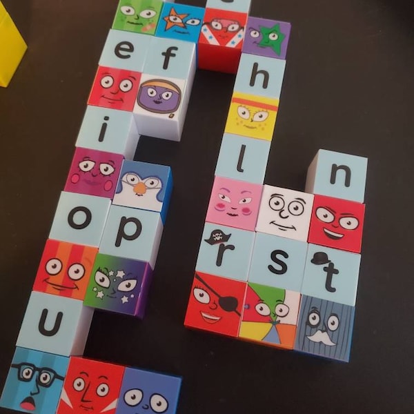 Peelable Alphablocks Face Stickers, Works With 2cm Mathlink Cubes ...