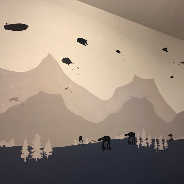 Star Wars Hoth Battle At-at Walkers Pattern Wall Decal - Pattern Decal ...