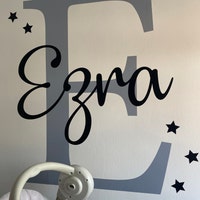 Personalised Name Wall Sticker Personalized Custom Initial Nursery ...