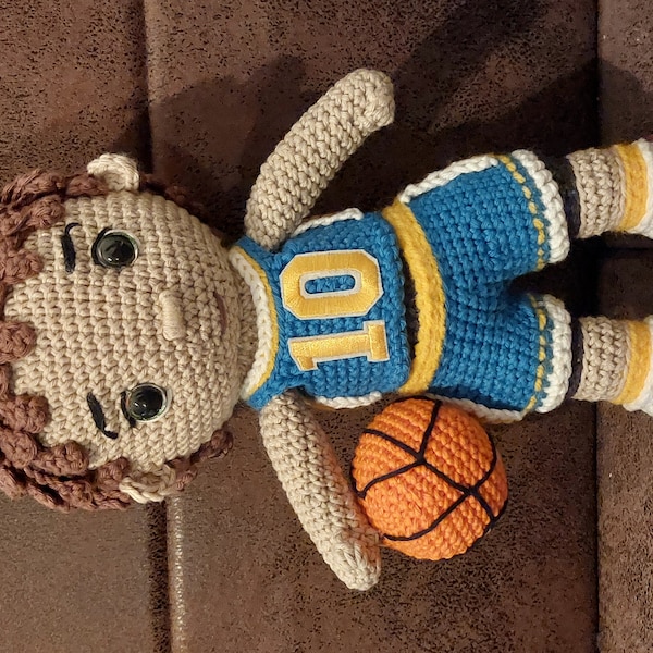 Crochet Doll Amigurumi Pattern Basketball Player, PDF Pattern, English ...