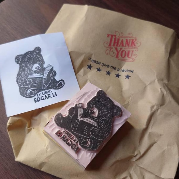 Ex Libris Stamp, Sunflowers Stamp, Library Stamp, Book Stamp, Rubber ...