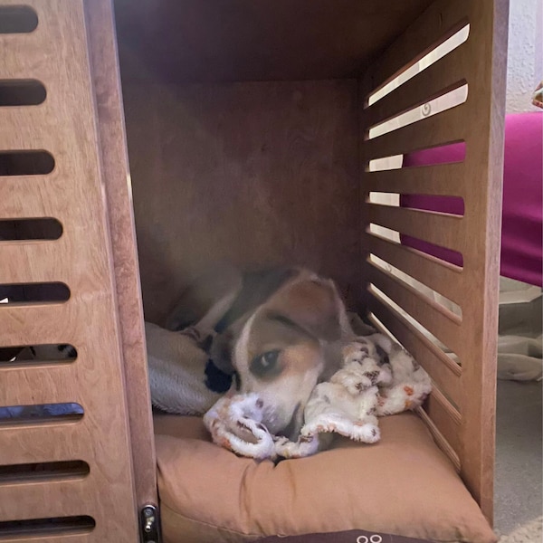 Lumio H Pet House, Modern Indoor Dog Crate, Dog Bed, Wooden Dog House ...