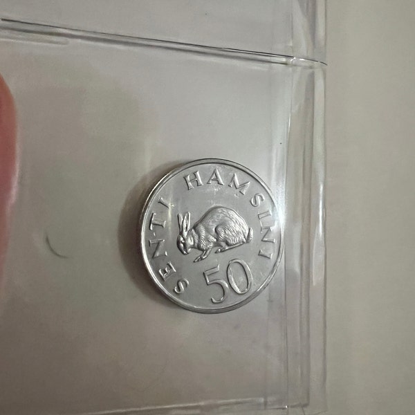 Bunyoro Rabbit & President Mwinyi Tanzania 50 Senti Authentic Coin ...