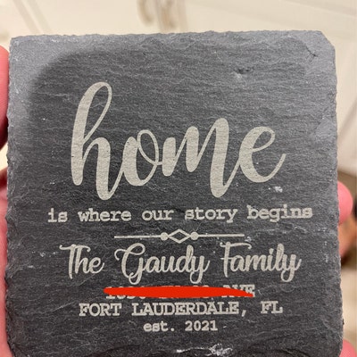 Housewarming Gift, New Home Gift, Wedding Gift, Slate Coasters, Our ...
