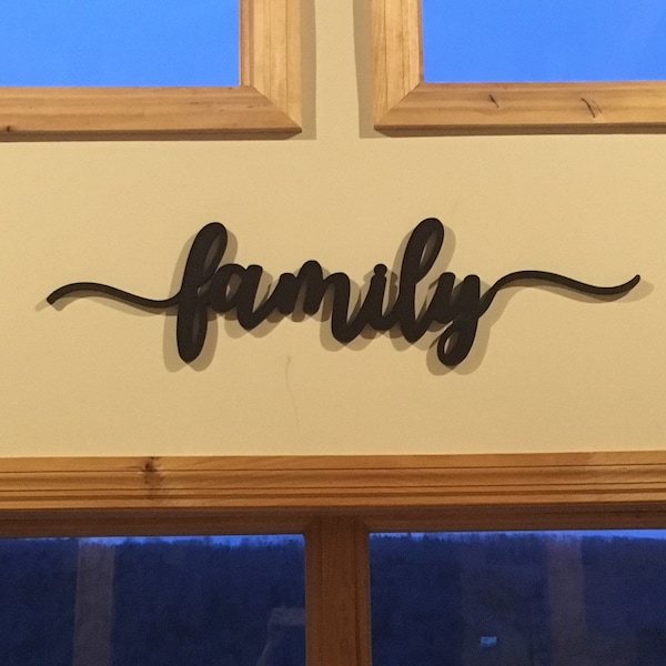 Family Word Cut Out | Family Sign | Wooden Letters | Family Cutout ...