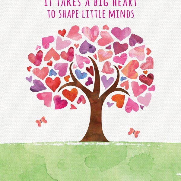 Custom Teacher Heart Printable - Personalized Teacher Appreciation ...