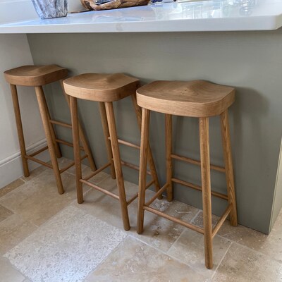 CLASSIC Oak Stool/ Handmade to Any Height/ Solid Oak Kitchen - Etsy UK