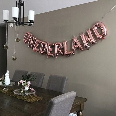 Rose Gold Letter Balloons Banner 16/40'' Mylar Custom Phase Balloon ...