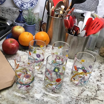 1,single Party Glass. Hand Blown Fun Glassware. Happy Glass,great for ...