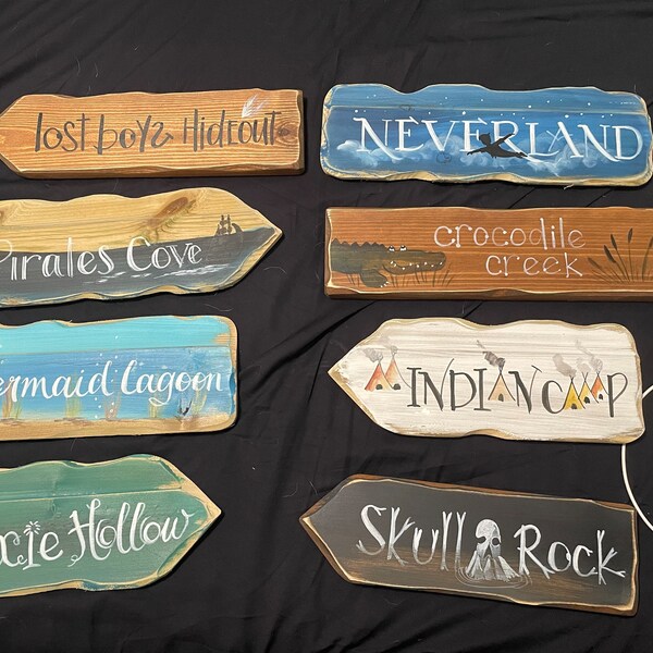 Peter Pan Inspired Single & Multi Pack Signpost Signs Neverland Lost ...