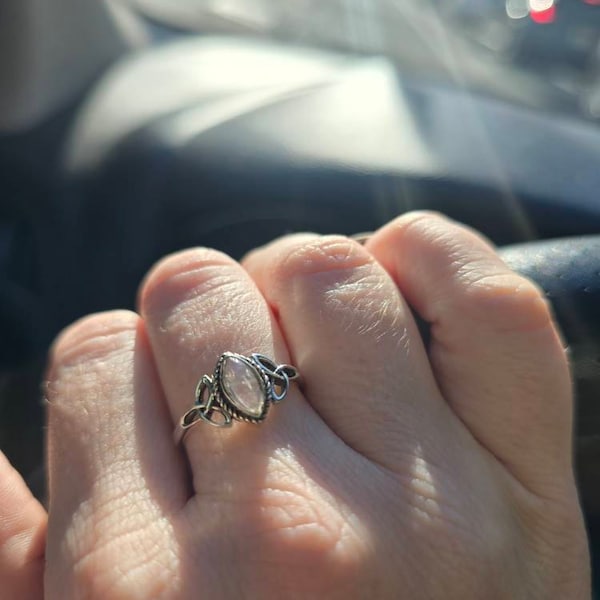 Silver Rose Ring Dainty Floral Jewelry Botanical Romantic Gift for Wife ...