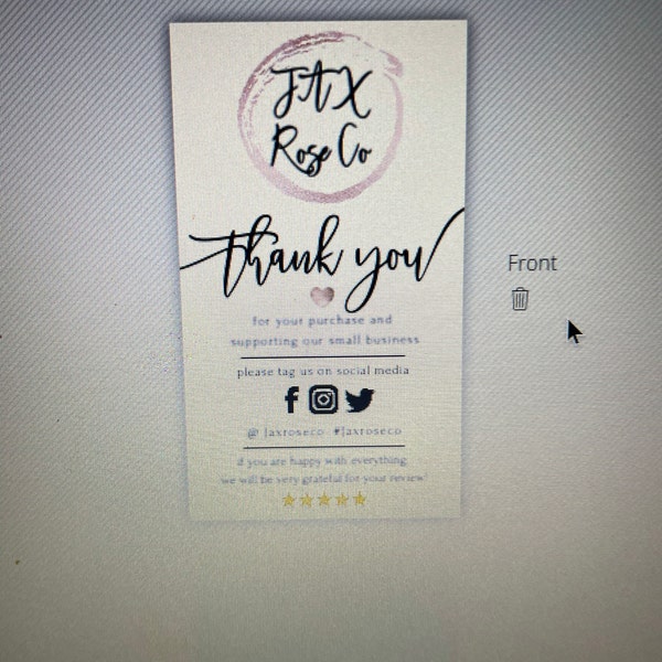 ADD YOUR LOGO - Printable Small Business Insert Card / Simple Shop ...