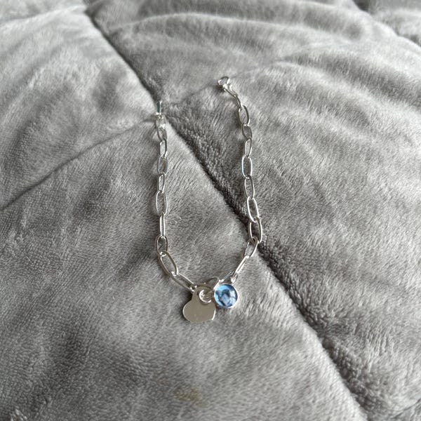 Handmade Memorial Keepsake Bracelet in Sterling Silver or Gold, Link ...