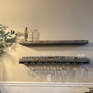 Wood Wine Rack the Ryan Wall Mounted Shelf & Hanging | Etsy