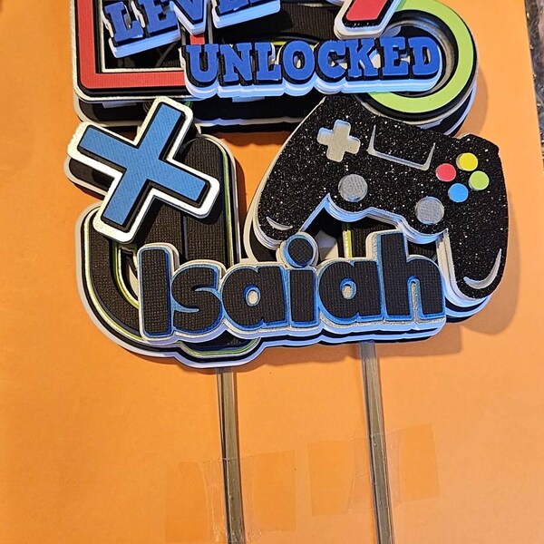 Gamer Cake Topper,level up Birthday,controller Party,gamer Birthday ...