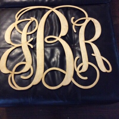 Large 24 Inch Unpainted Wooden Monogram Wood Letters Nursery Decor Door ...