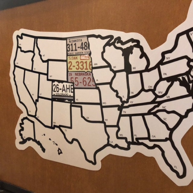 United States Puzzle RV State Sticker Travel Map - 11x17 UV Protected ...