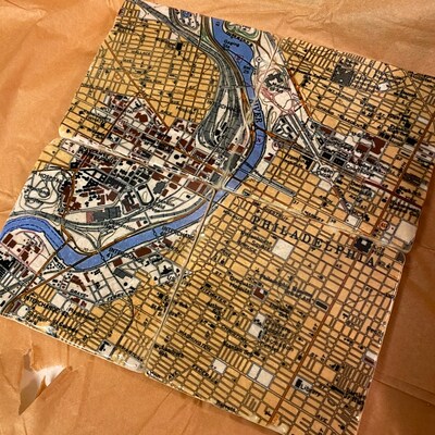 Philadelphia Map Coasters - Etsy