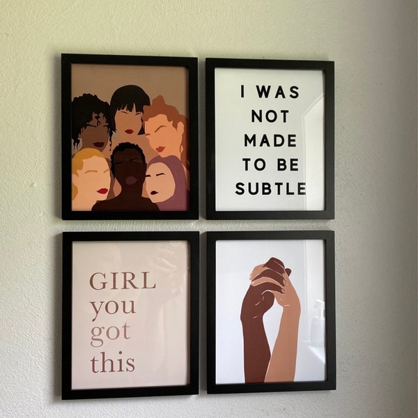 Black Girl Art, Girl You Got This, Set of 2, Inspirational Quote ...