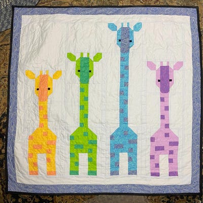Giraffes in a Row Quilt Pattern, PDF Instant Download Modern Patchwork ...